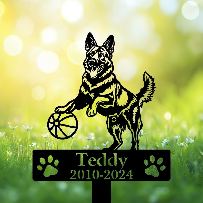 Personalized German Shepherd Memorial Garden Stakes, German Shepherd ...