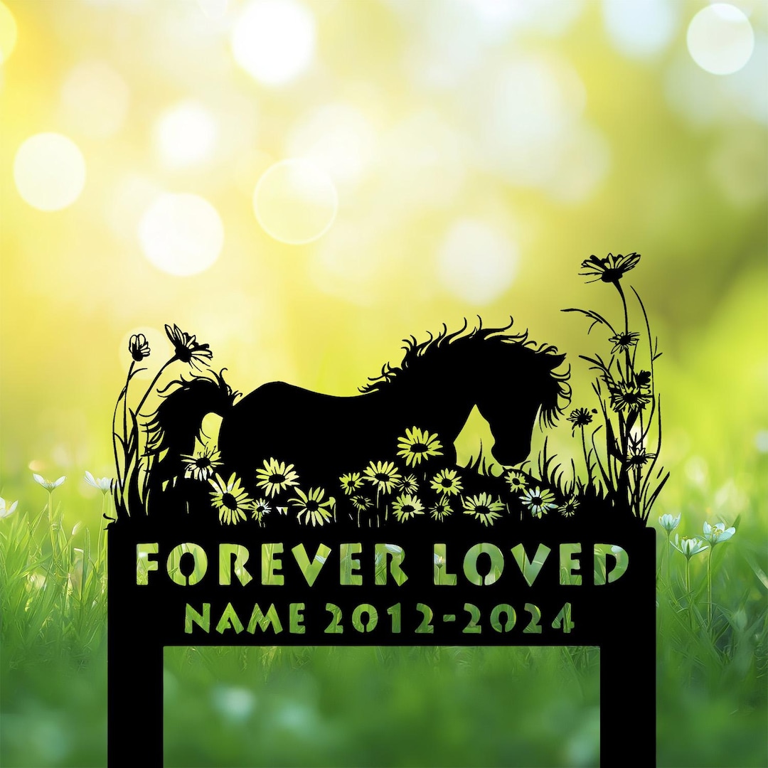Personalized Pony Horse Memorial Garden Stake, Pony Horse Sleeping ...