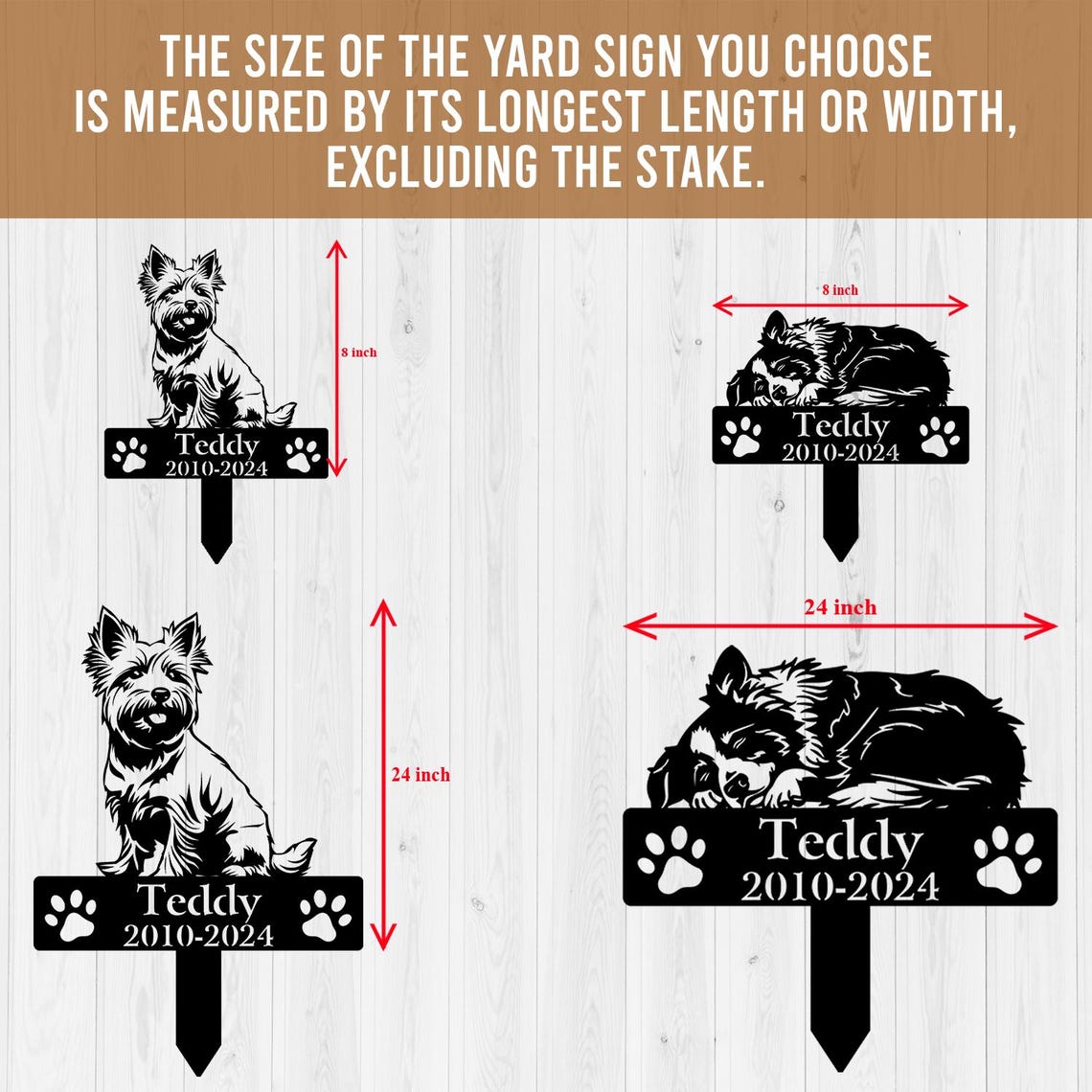 Personalized Yorkie Dog Memorial Garden Stakes, Angel Yorkshire Terrier ...