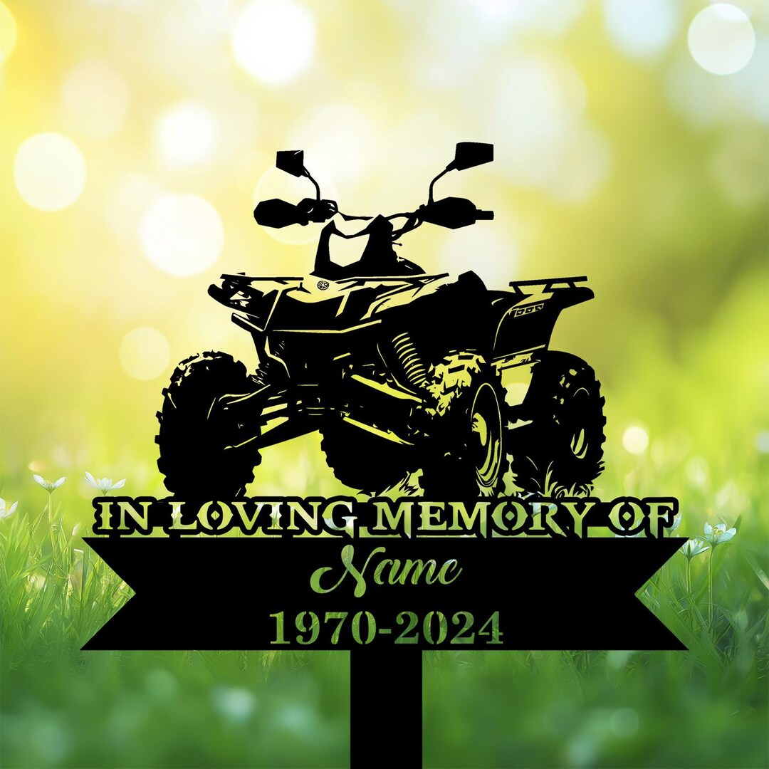 Personalized ATV Motorcycle Memorial Garden Stake, Custom ATV Rider ...
