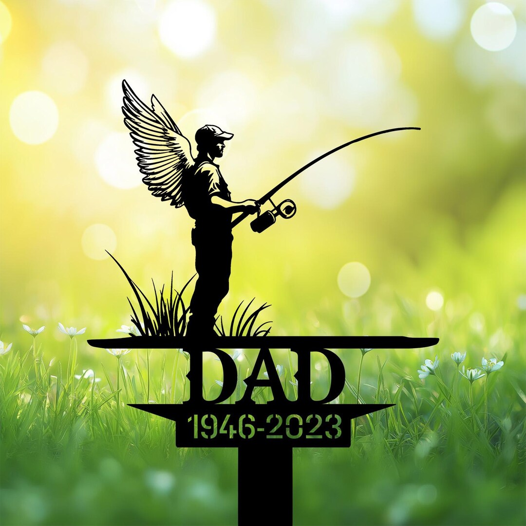 Personalized Fishing Memorial Garden Stake – Tribute to a Fisherman ...