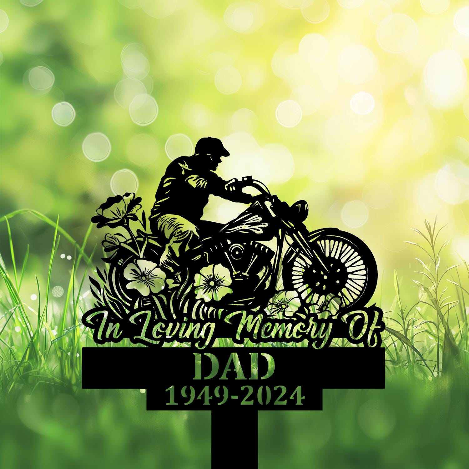 Personalized Chopper Motorcycle Memorial Garden Stakes, Chopper ...