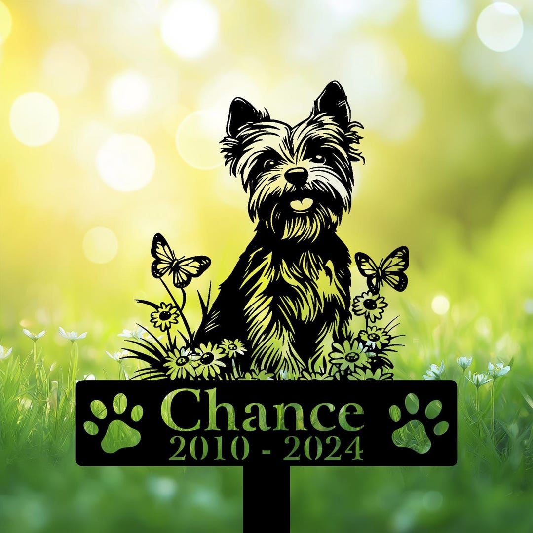 Personalized Yorkie Dog Memorial Garden Stakes, Yorkshire Terrier ...