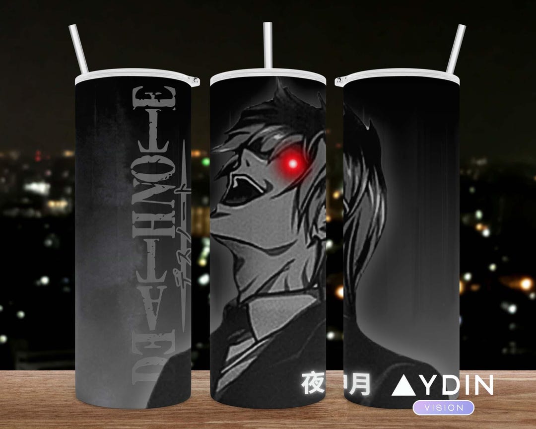 Death Note Inspired Tumbler, 20oz Skinny Tumbler, Straight, 20 Oz ...