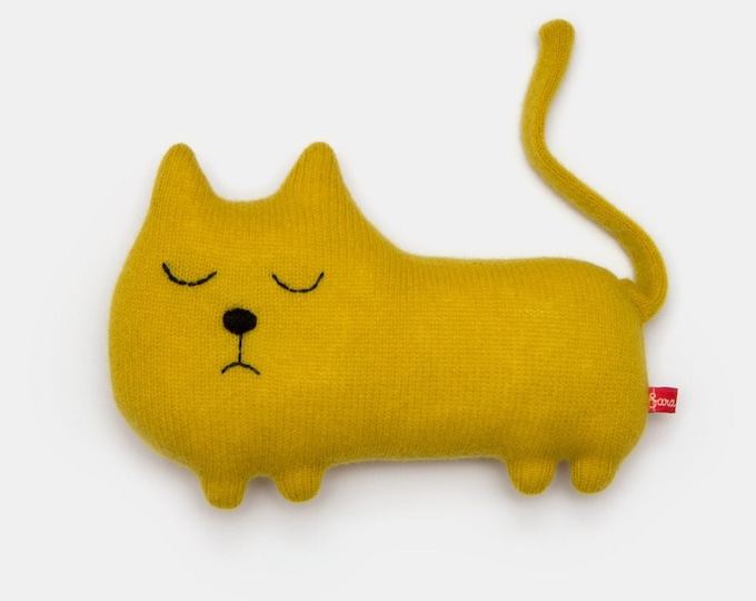 Colin the Cat Knitted Animal Lambswool Soft Toy Plush in Stock - Etsy