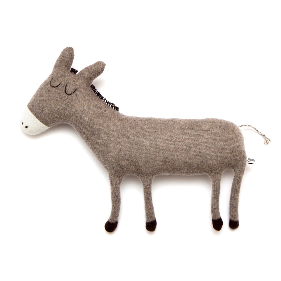 Donald the Donkey Lambswool Knitted Soft Plush Toy - Etsy