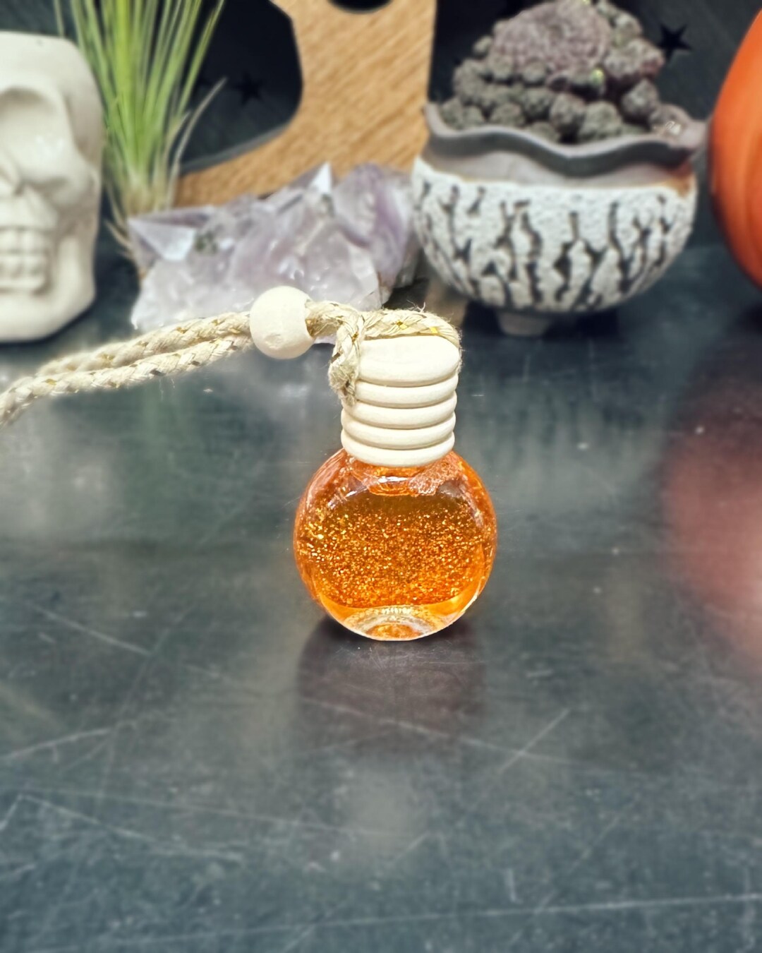 Glass Car Diffuser in Fall Scents. With Glitter. Choose Your Scent Hangs From Rear View Mirror ...