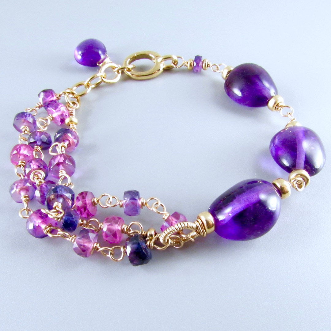 Smooth Freeform Amethyst With Faceted Purple Sapphire Half and Half ...