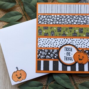 Halloween Handmade Card | Handstamped Trick or Treat Greeting Card and ...