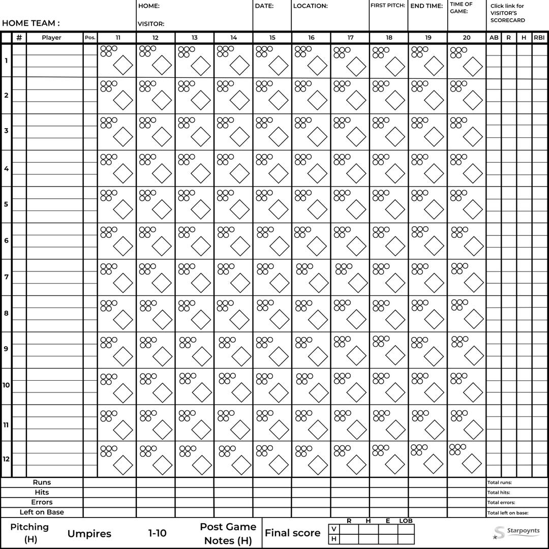 Stapoynts Baseball and Softball Digital Scorebook - Etsy