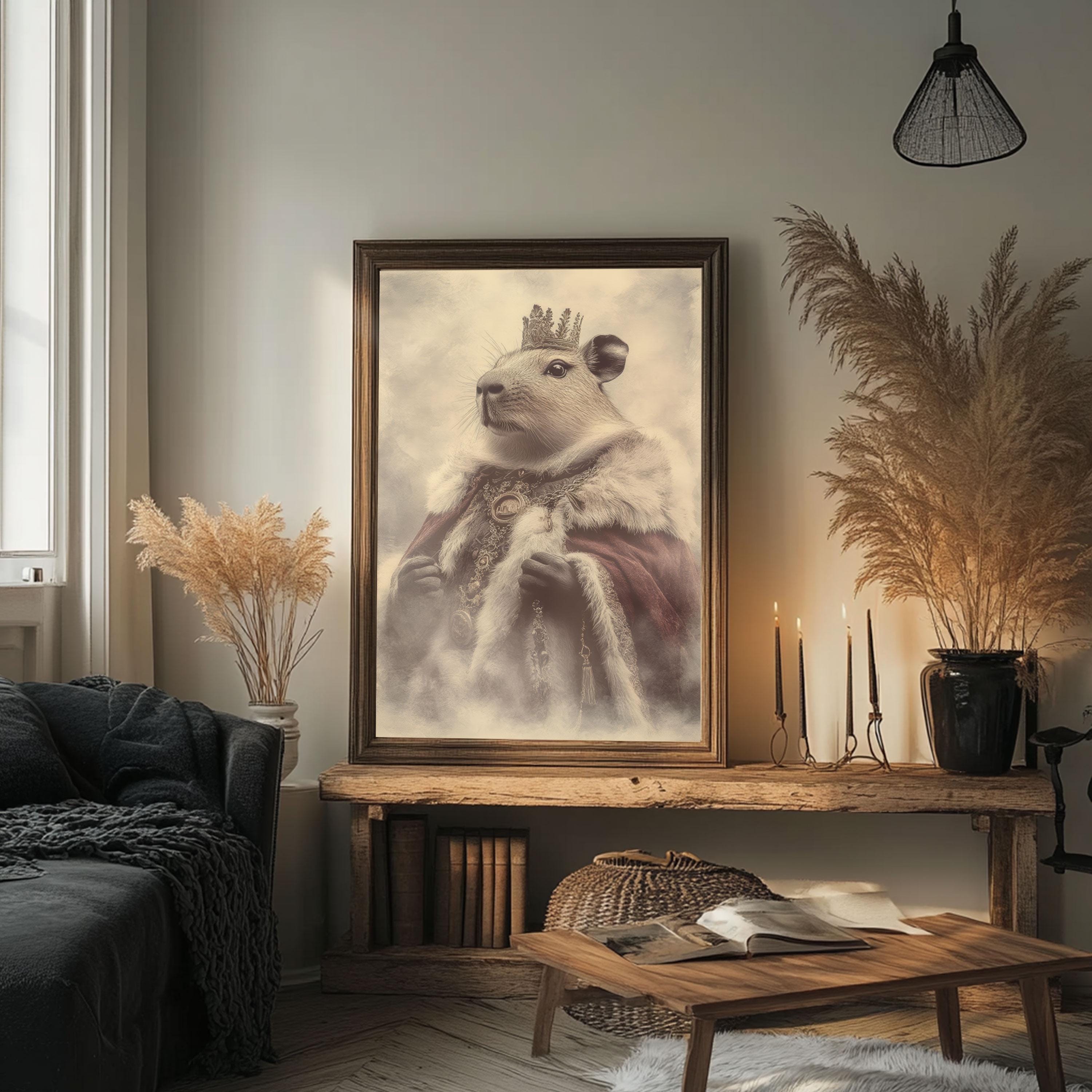 Queen Capybara Art Print | Frontier Critters | Wild West Capybara ...