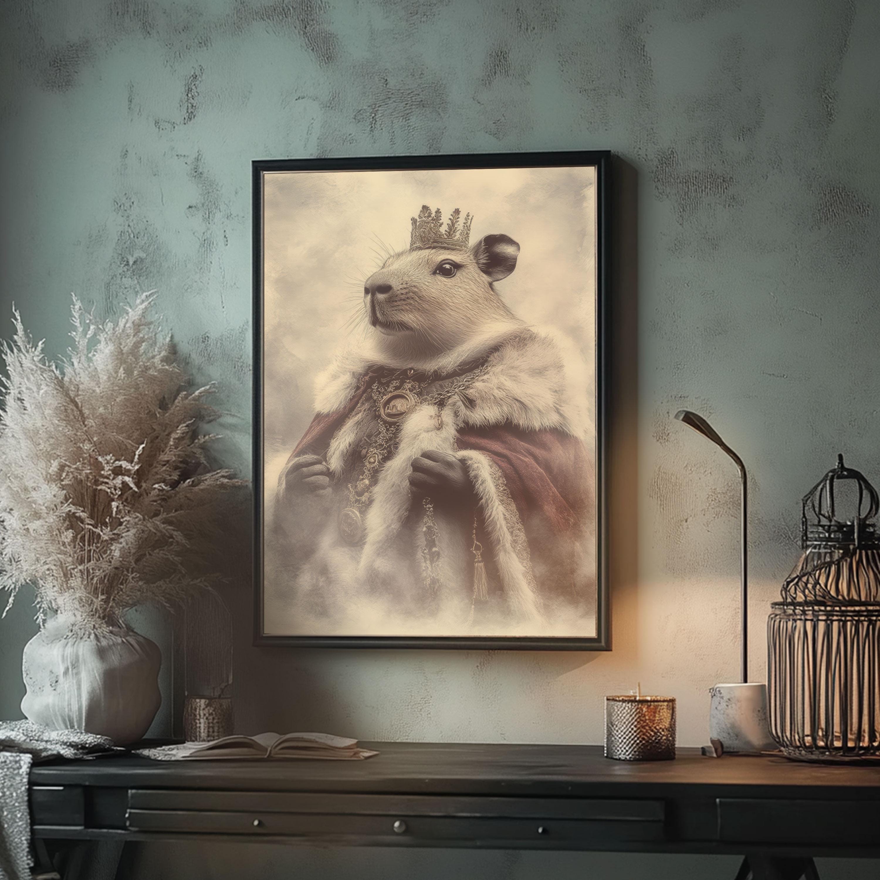 Queen Capybara Art Print | Frontier Critters | Wild West Capybara ...