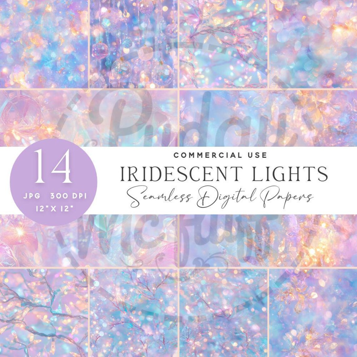 Iridescent Seamless Digital Paper 300 Dpi | Christmas Lights ...