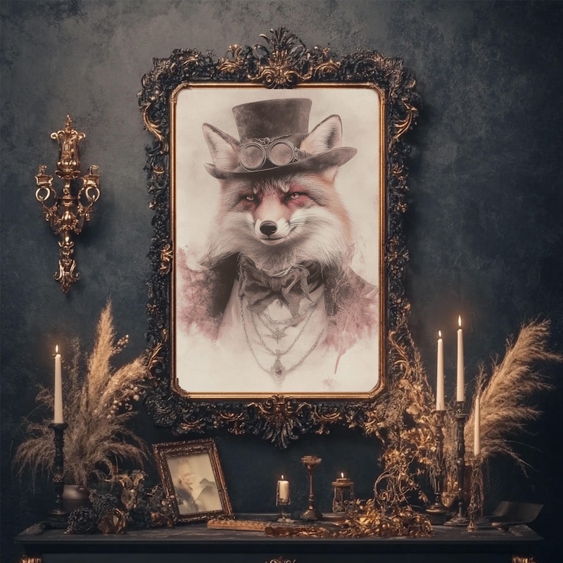 Fox Steampunk Print - Etsy