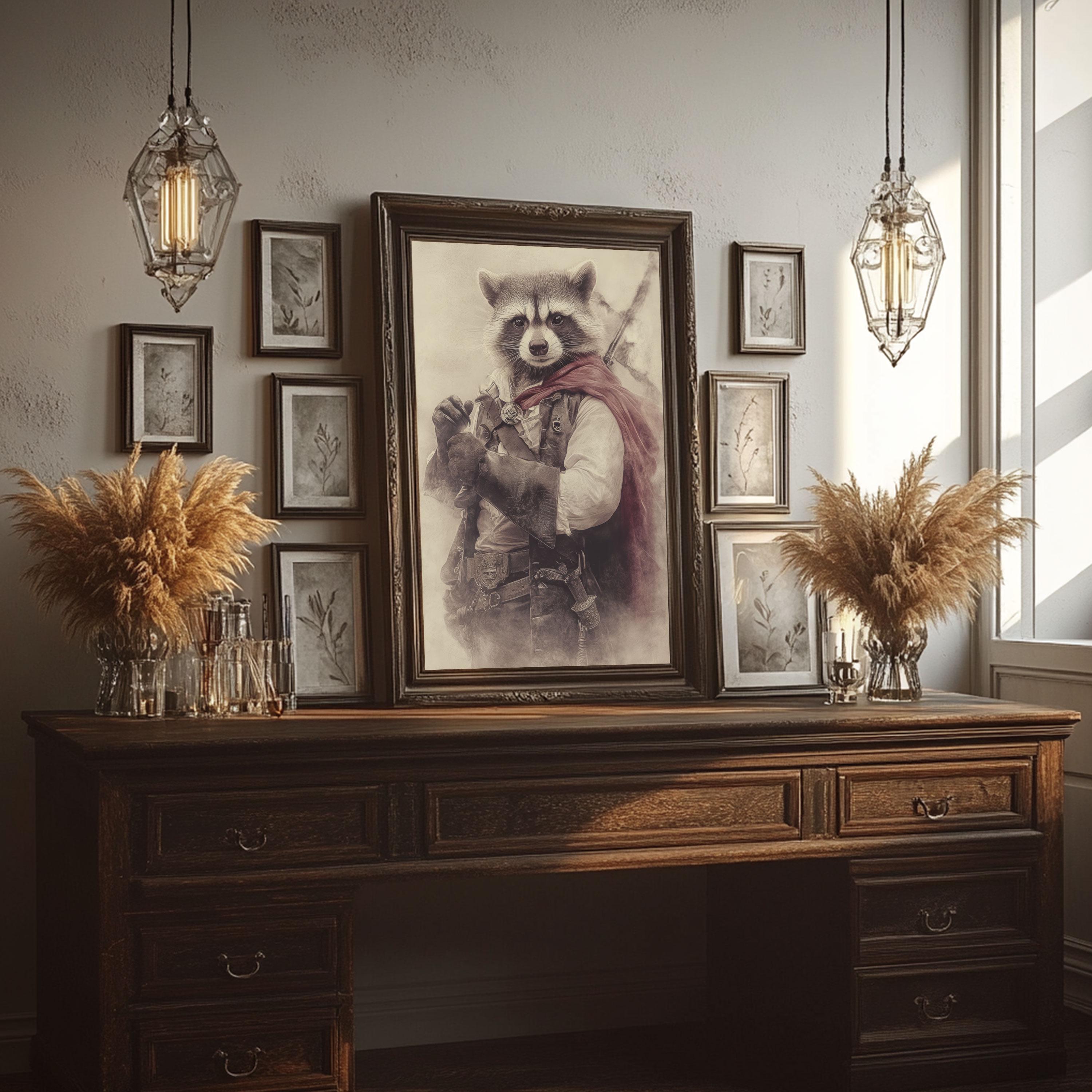 Cowboy Racoon Art Print | Frontier Critters | Wild West Racoon | Funny ...