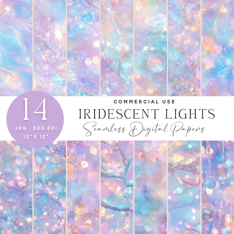 Iridescent Seamless Digital Paper 300 Dpi | Christmas Lights ...