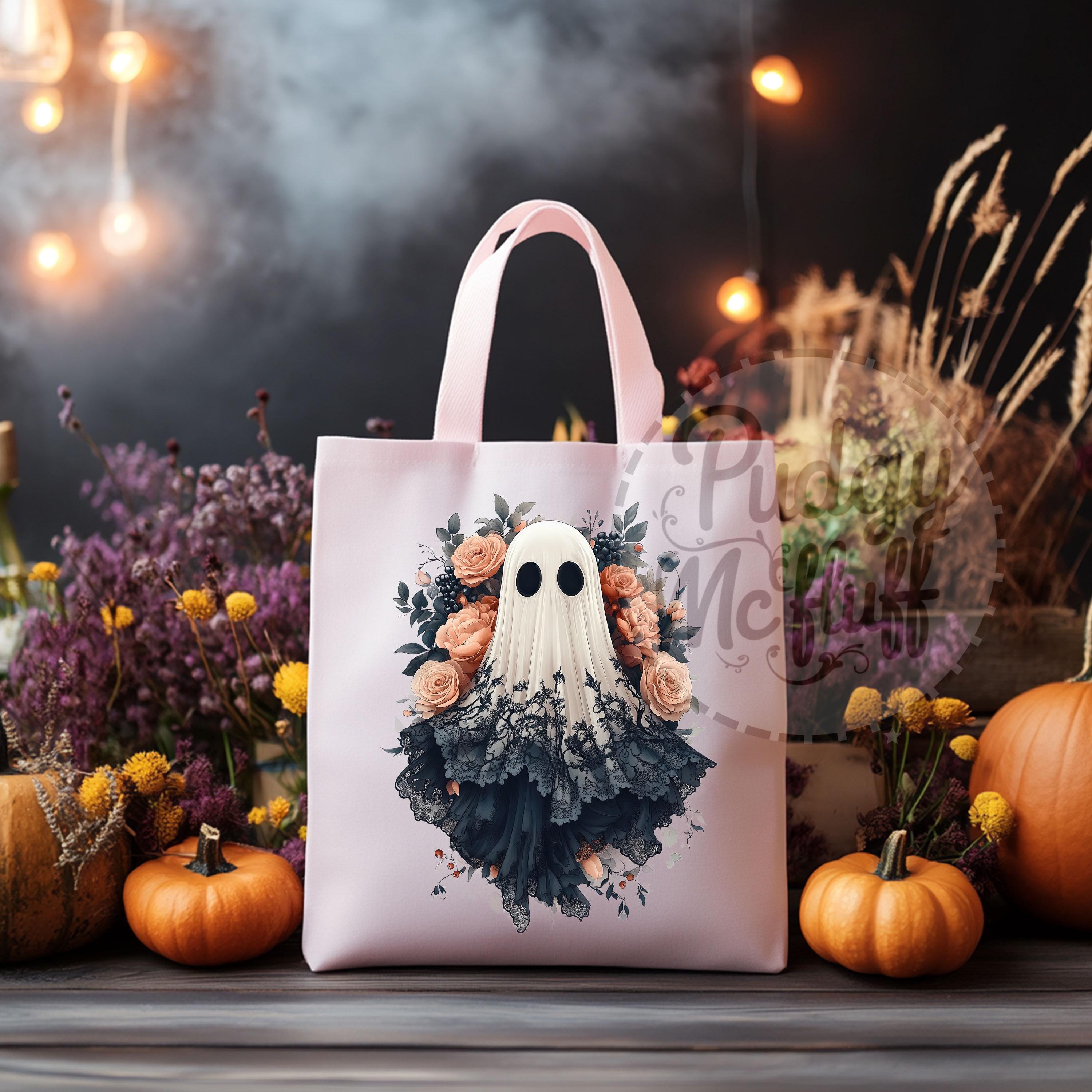 Halloween Lace Ghost PNG | Black Lace Ghost | Watercolor Fall Ghost Bow ...