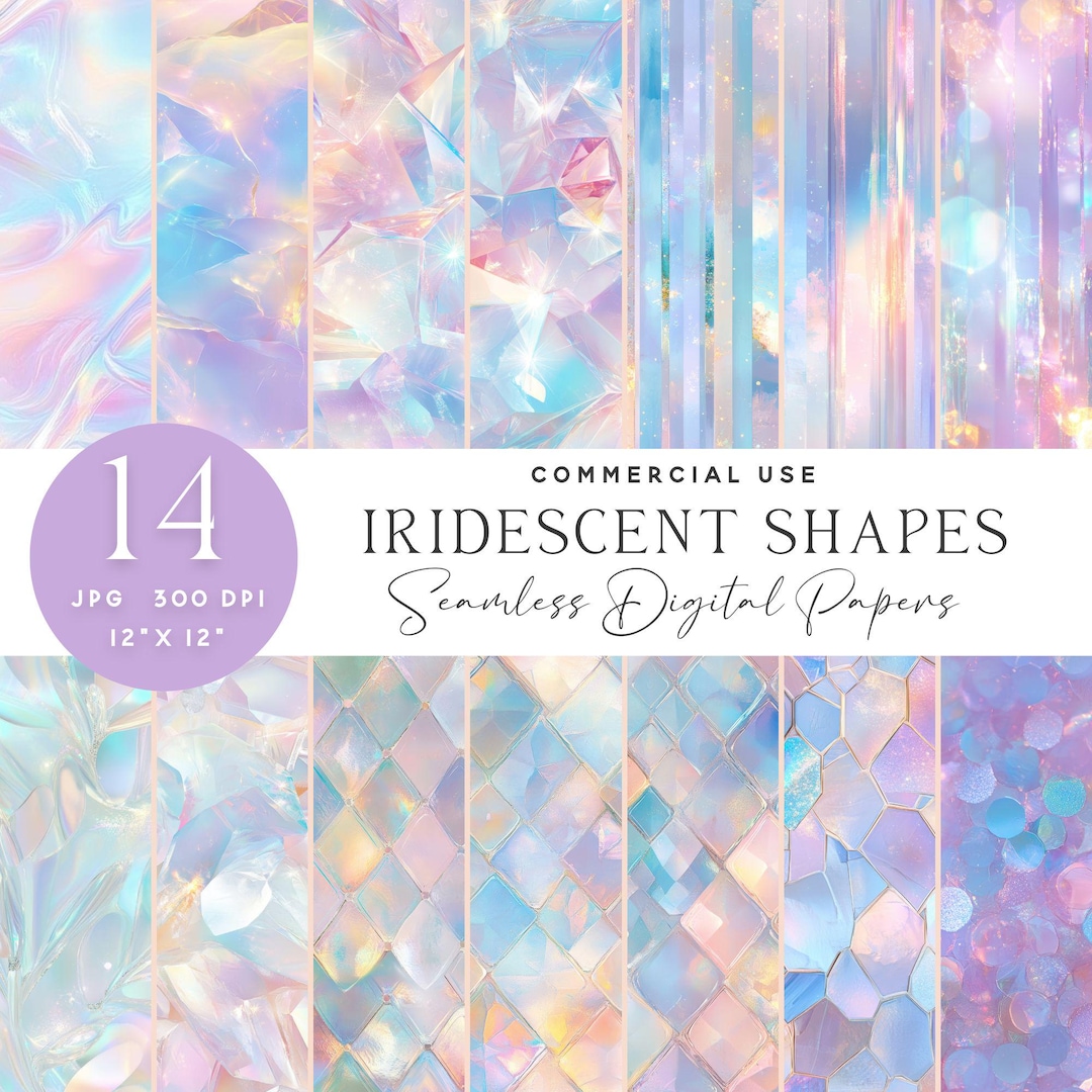 Iridescent Seamless Digital Paper 300 Dpi | Shapes Liquid Iridescence ...