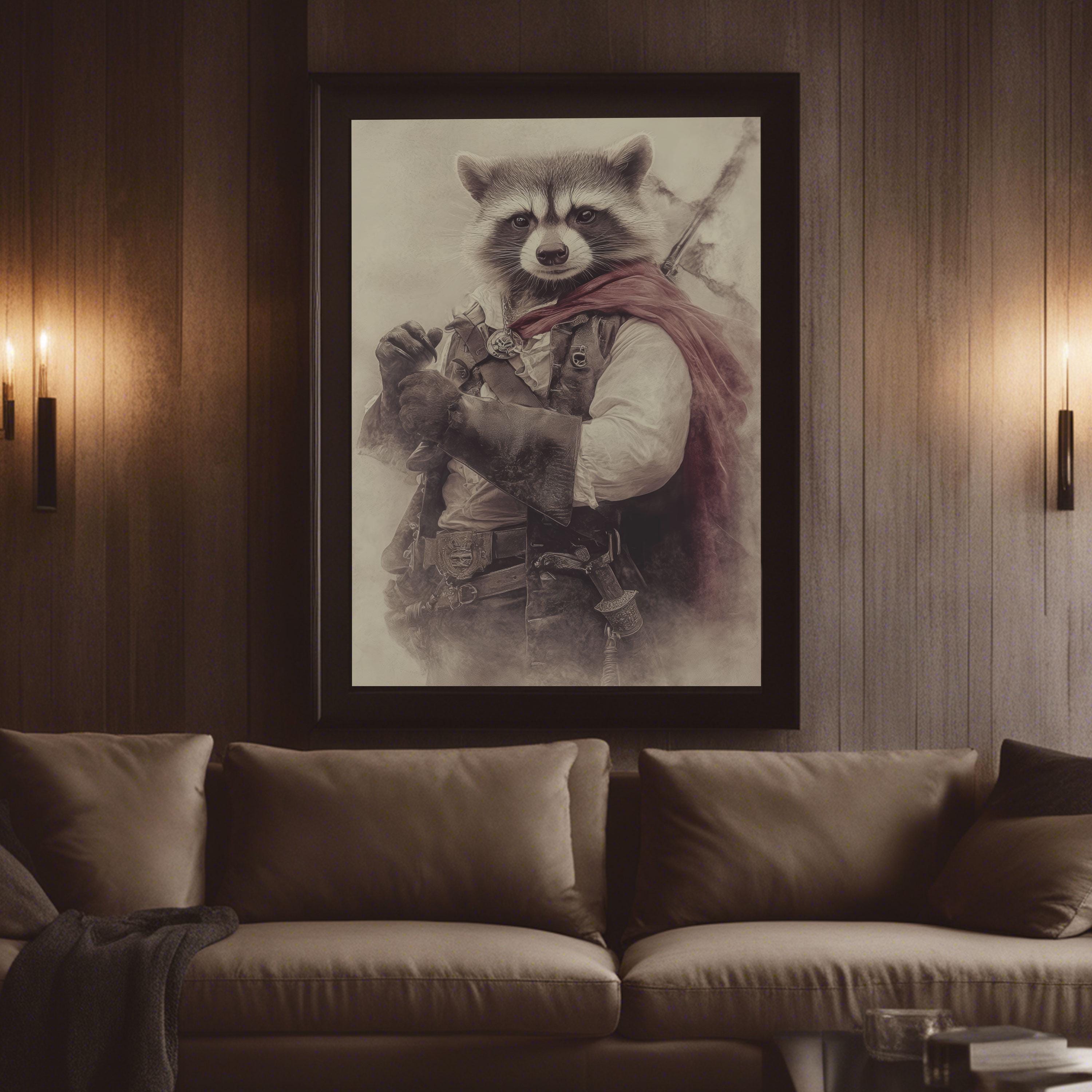 Cowboy Racoon Art Print | Frontier Critters | Wild West Racoon | Funny ...