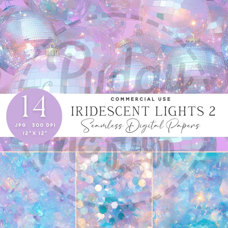 Iridescent Seamless Digital Paper 300 Dpi | Christmas Lights 2 ...