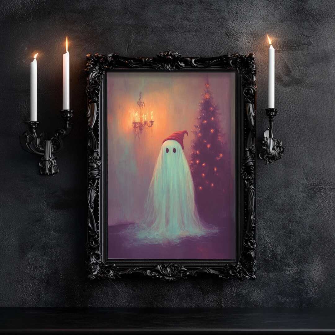 Christmas Spirit - Ghost and Xmas Tree Introverts Print | Funny Ghost ...