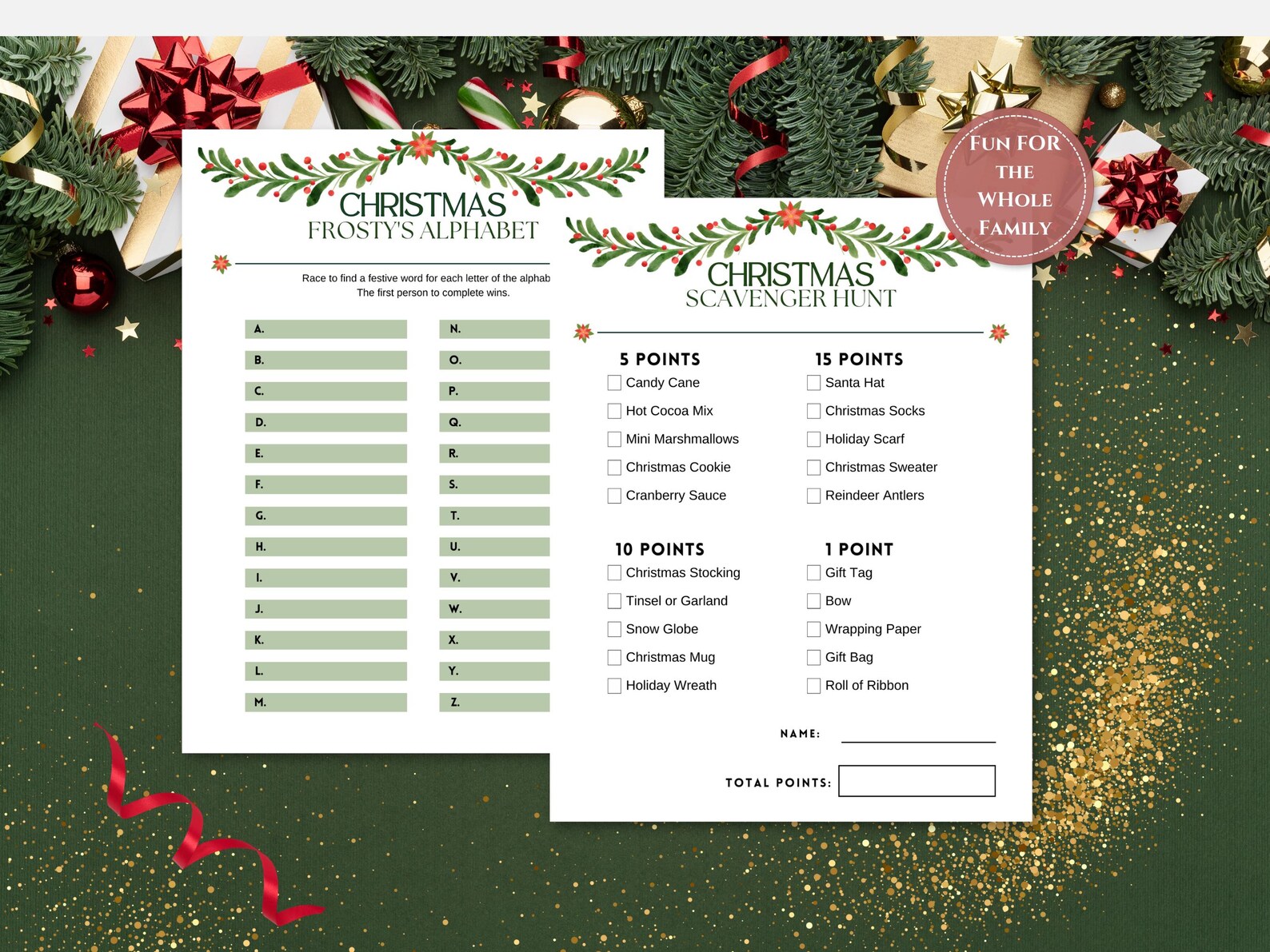 Christmas Game Bundle, Printable Christmas Games, Fun Family Holiday ...
