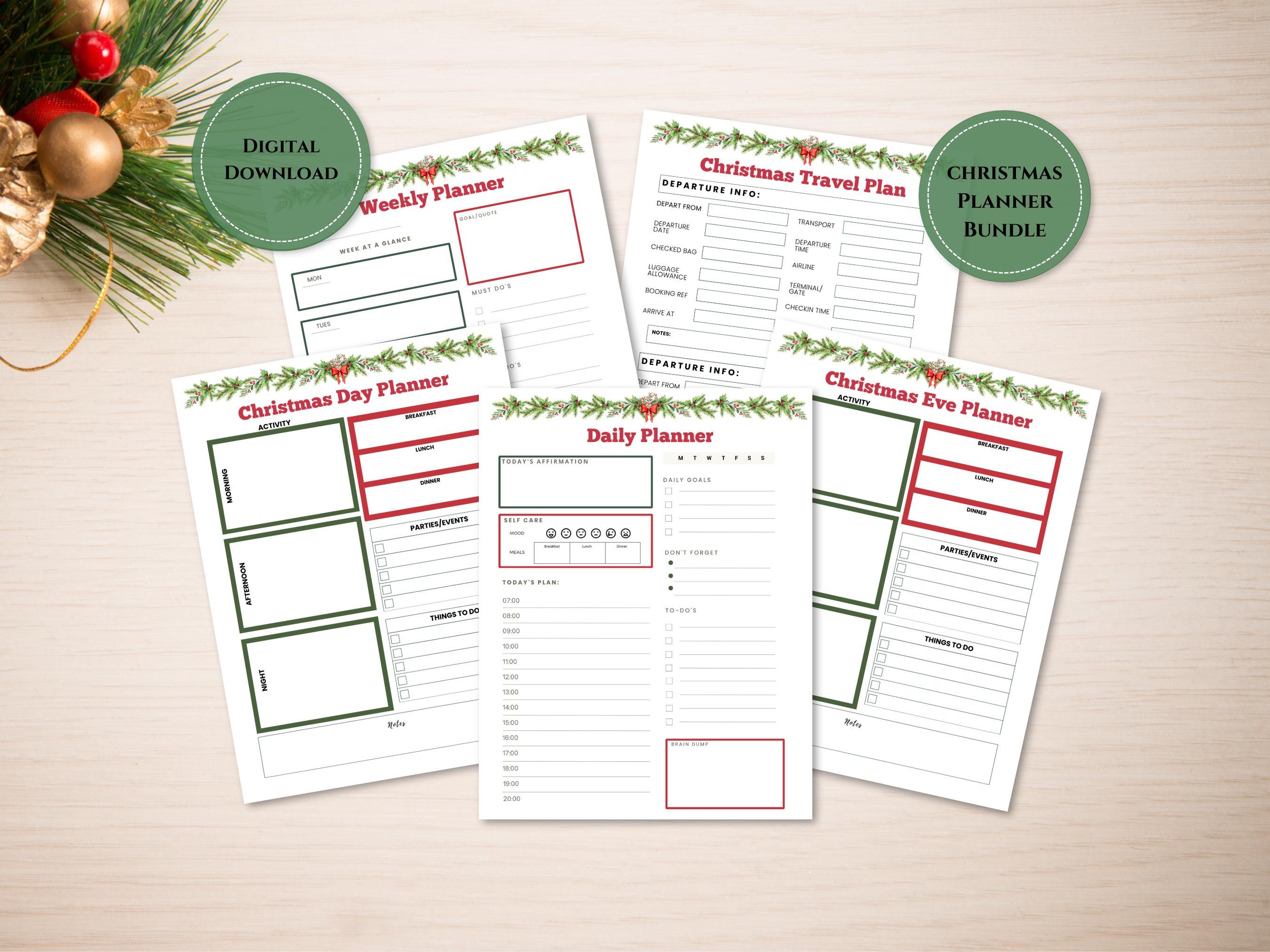 Printable Christmas Planner Bundle, Holiday Gift Planner, Christmas ...
