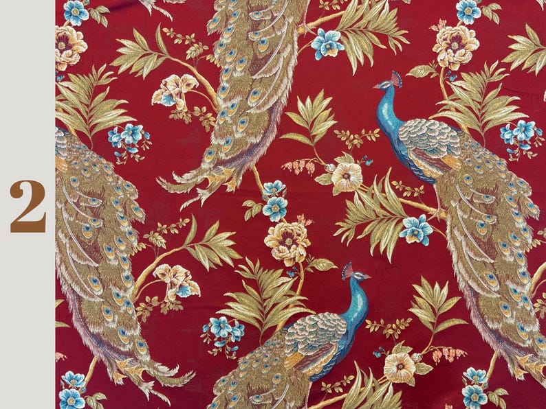 Peacock Patterned Upholstery Fabric, Upholstery Fabric by the Yard ...