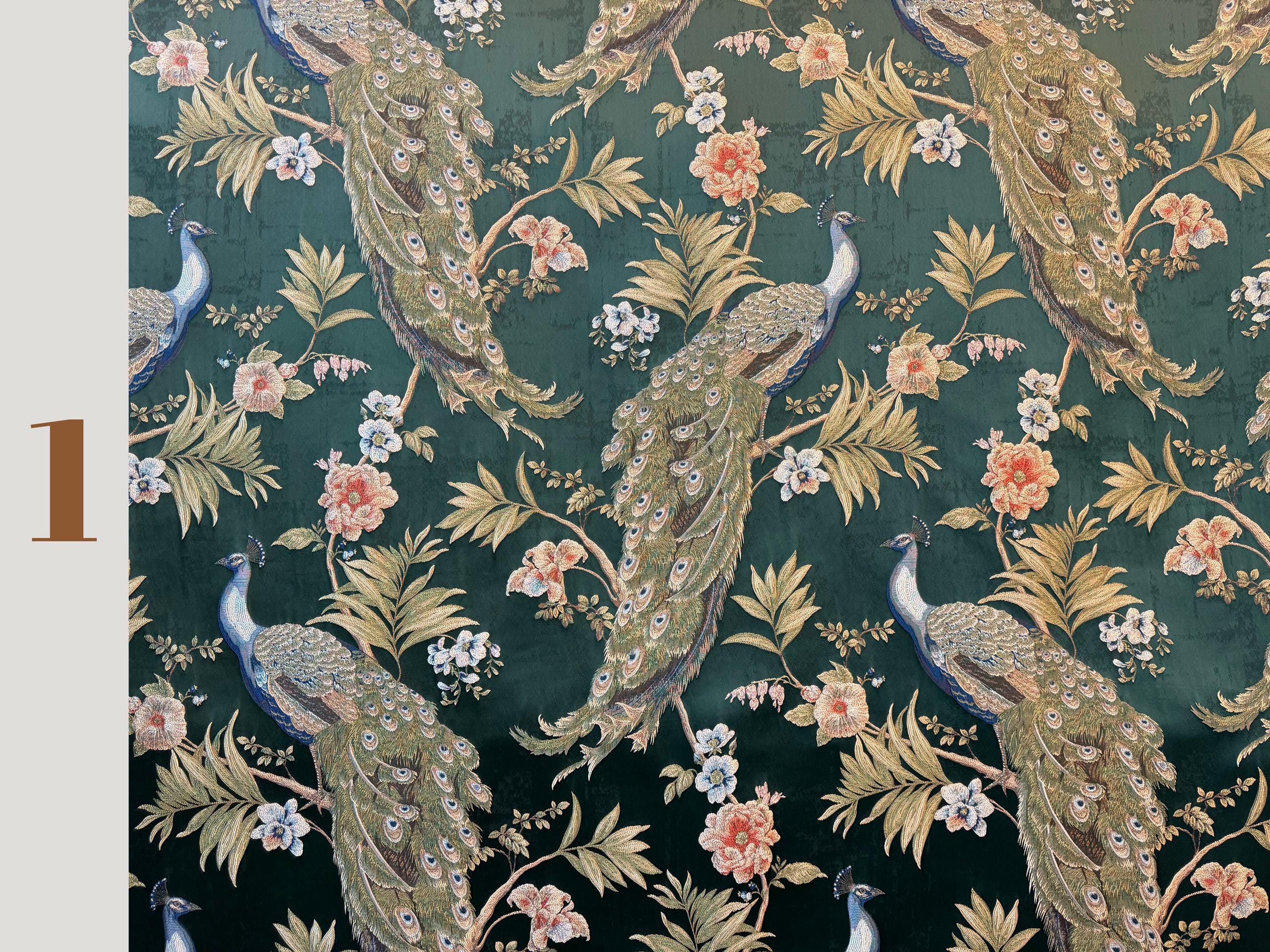 Peacock Patterned Upholstery Fabric, Upholstery Fabric by the Yard ...