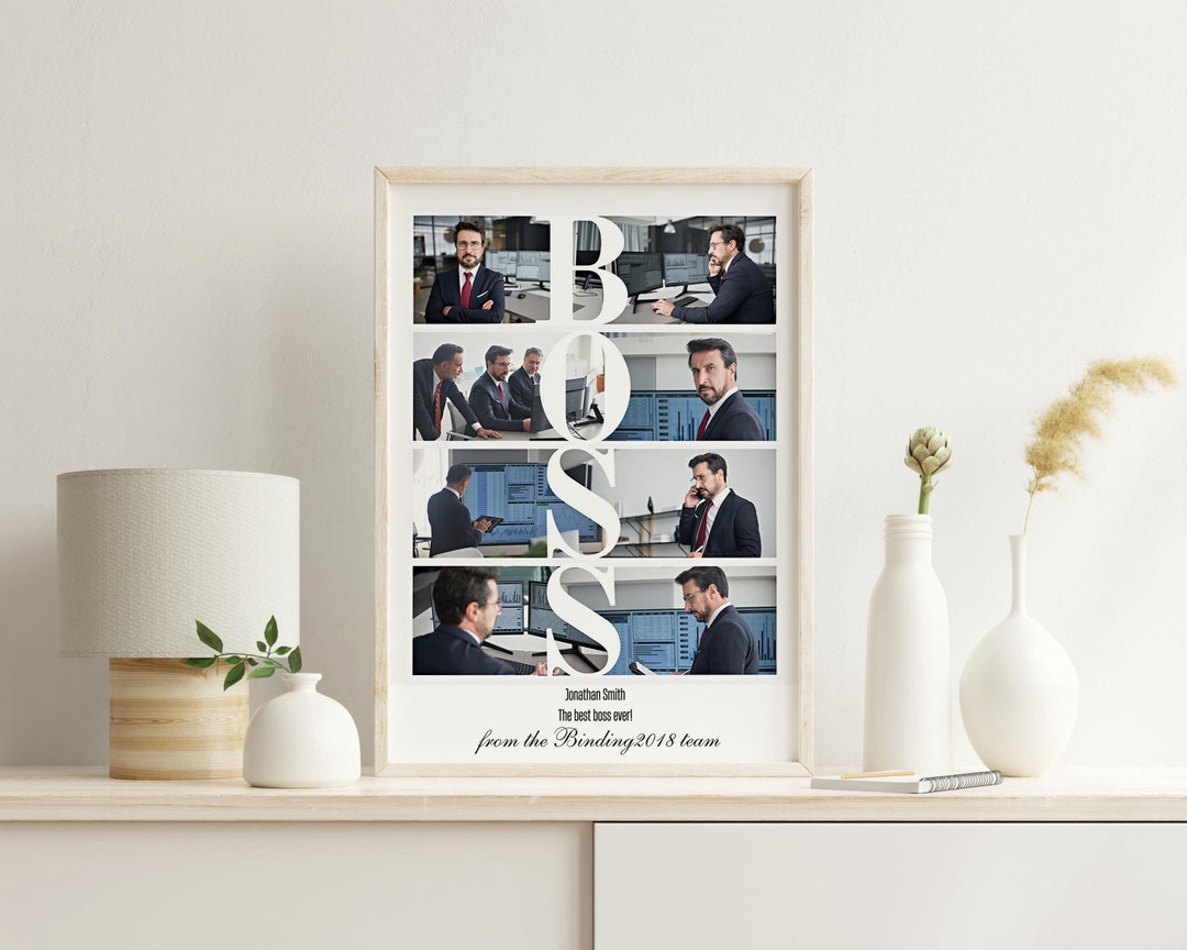 Unique Photo Gift for Boss, Photo Collage for Boss, Occasion Poster ...