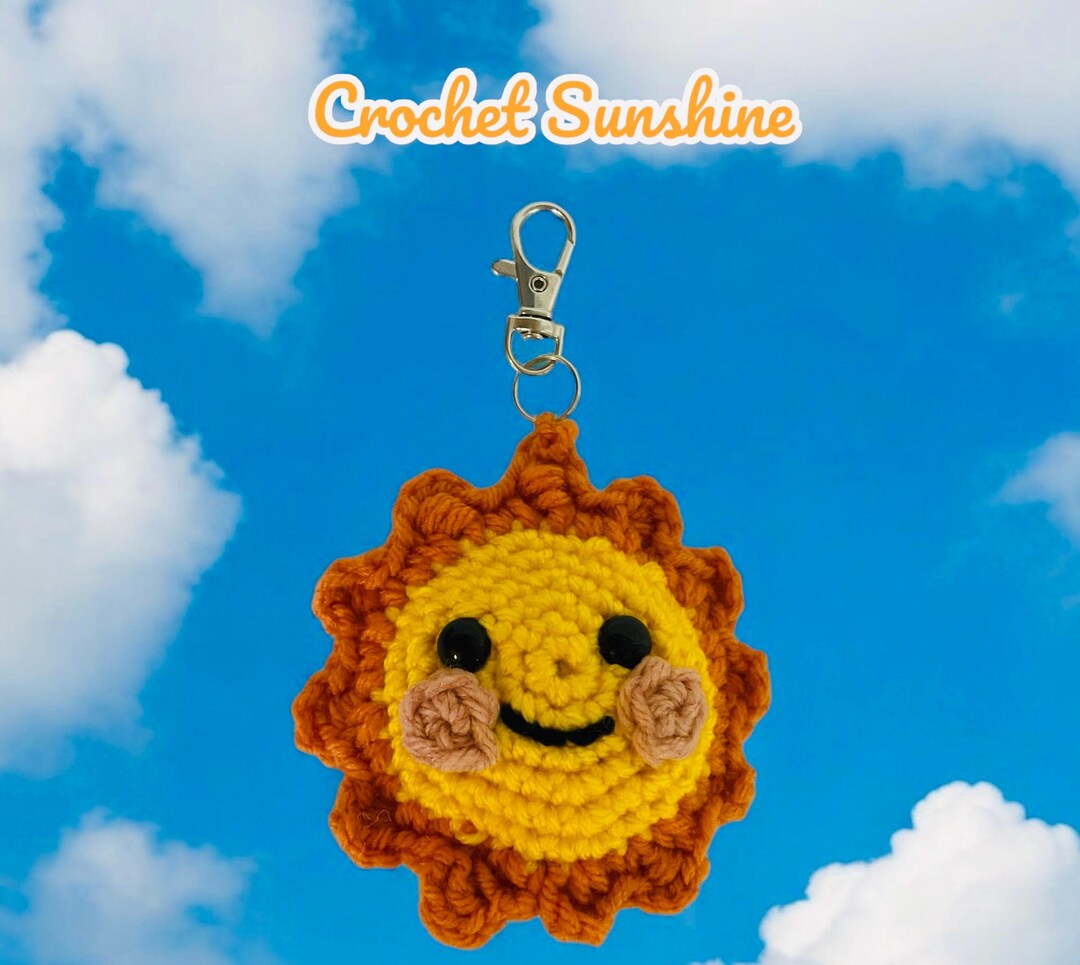 Crochet Sunshine Keychain, Crochet Keychain, Sunshine Keychain ...