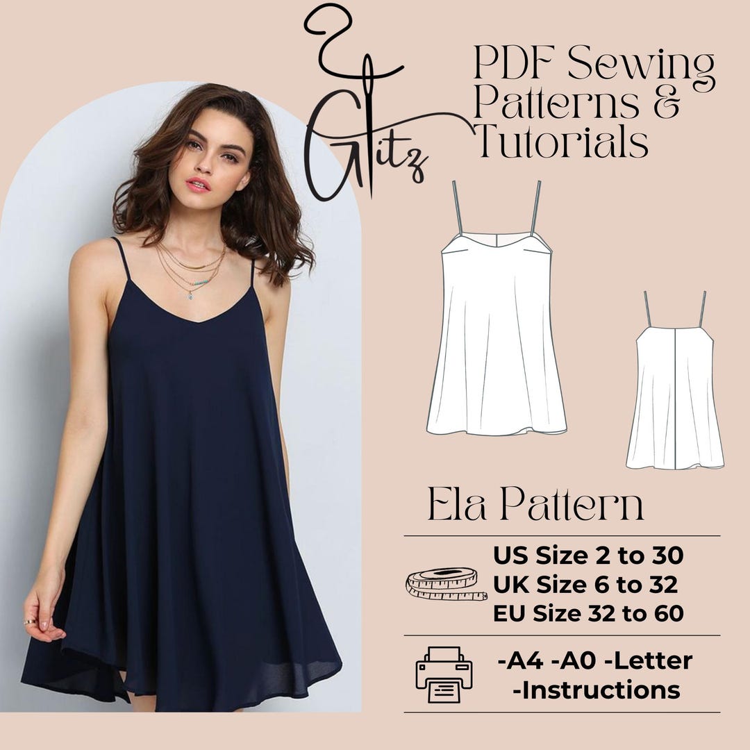Ela Mini Basic Shift Dress Sewing Pattern PDF Digital Pattern Easy Sewing Pattern - Etsy
