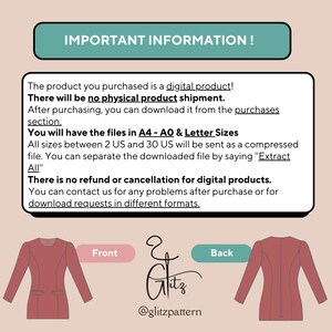 Long Sleeve Padded Micro Mini Pocket Dress Sewing Pattern PDF Digital ...