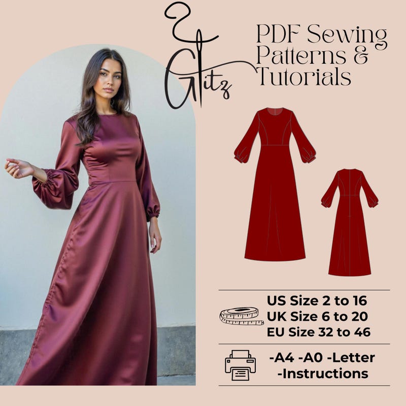 Modest Dress Pattern - Etsy