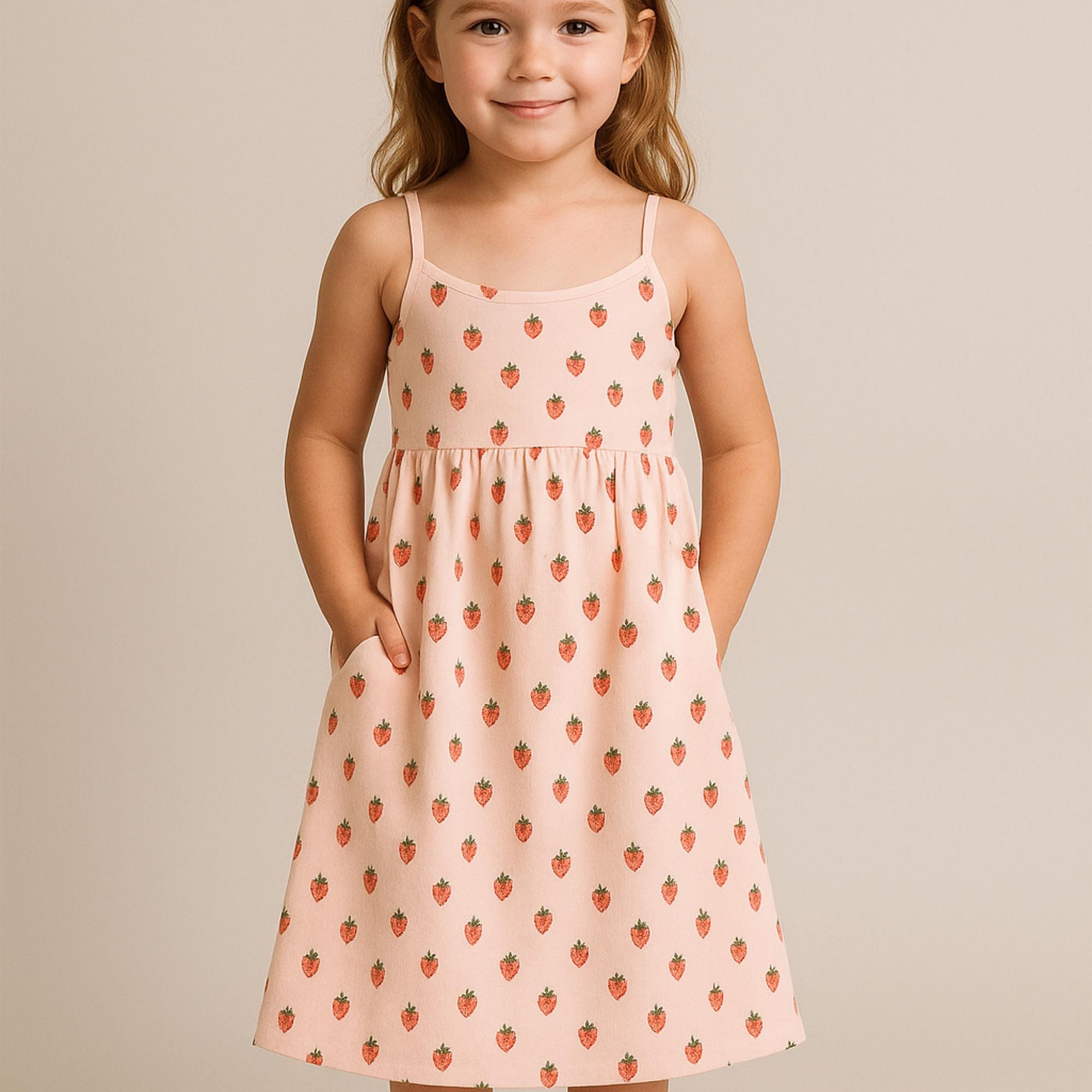 Girls Dress Sewing Pattern Girls Gathered Summer Dress Pattern Straps ...