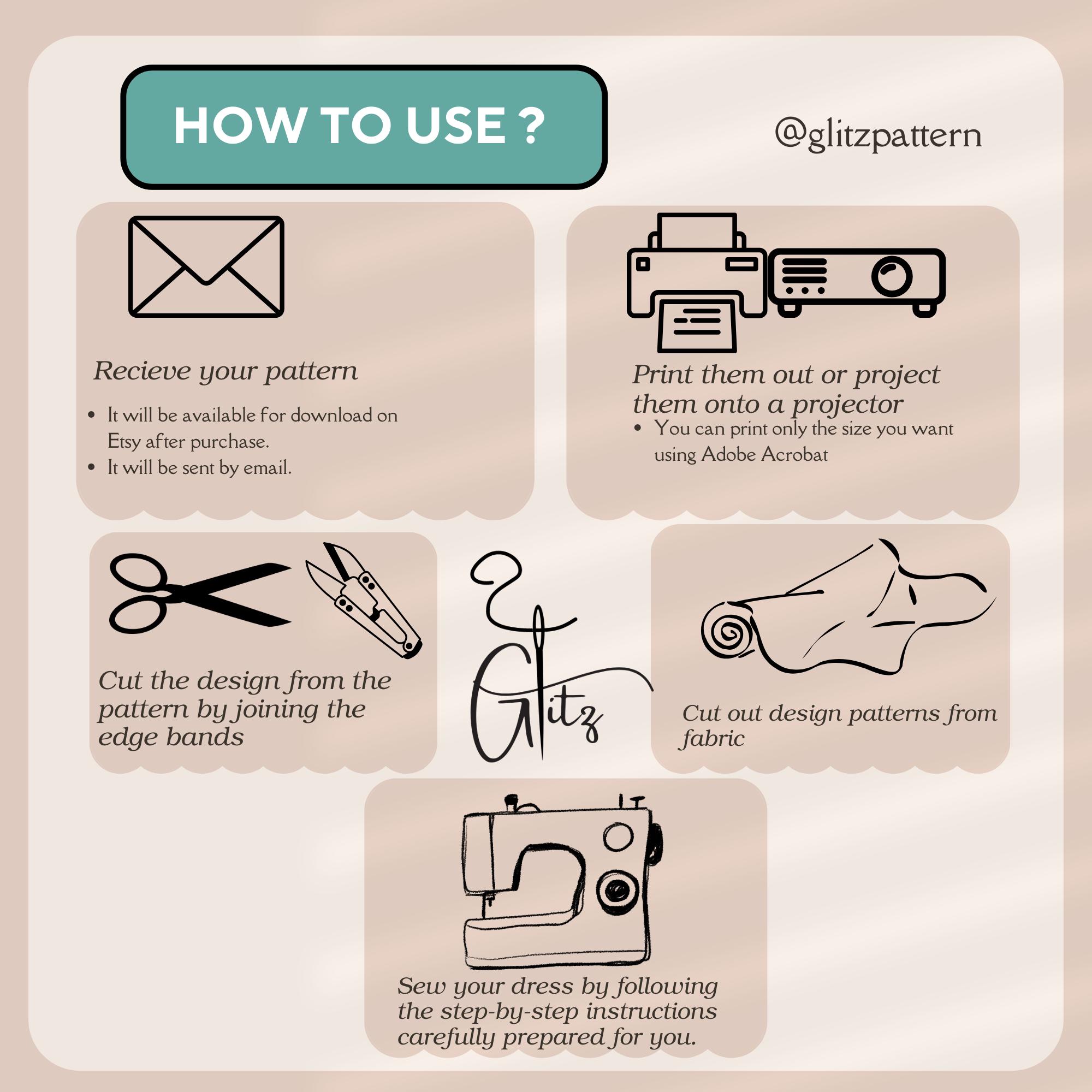 Wedding Dress PDF Sewing Pattern Mid Century Ball Gown Dress Sewing ...