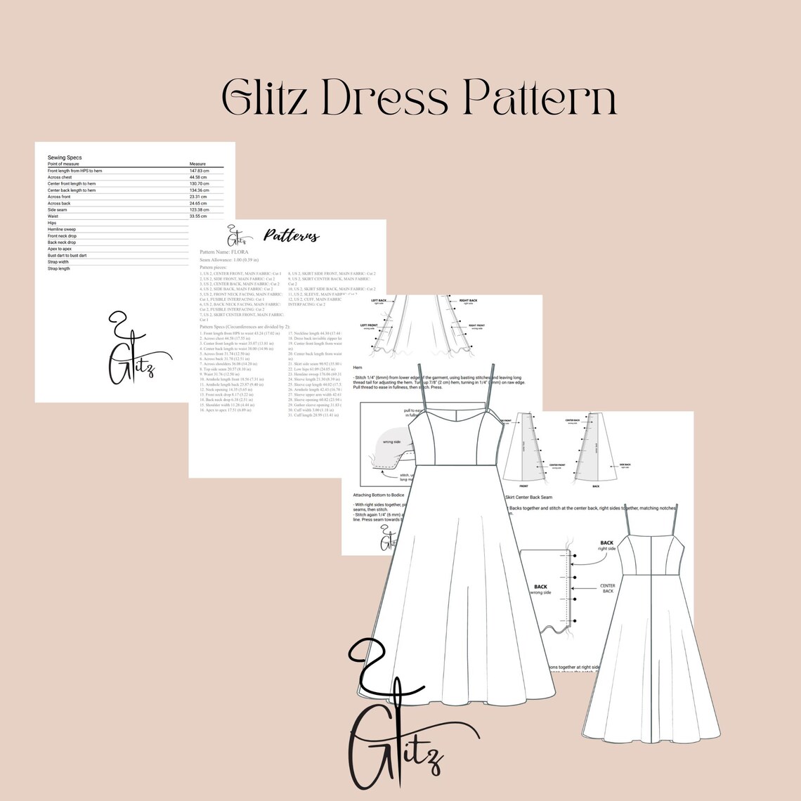 Midi Prom Dress Sewing Pattern Strap Summer Dress Evening Cocktail ...