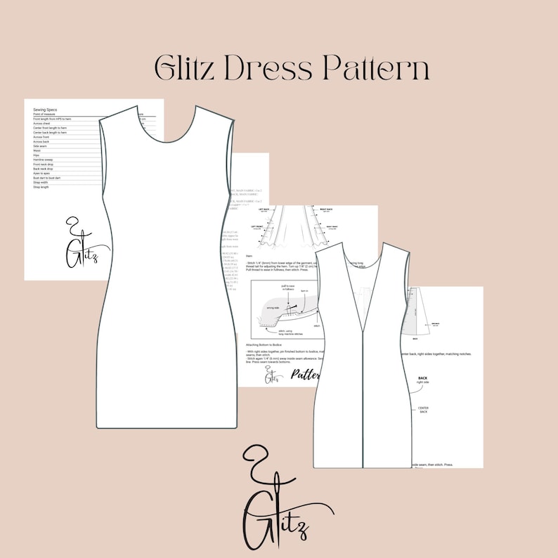 Backless Mini Dress Sewing Pattern (PDF) - Etsy