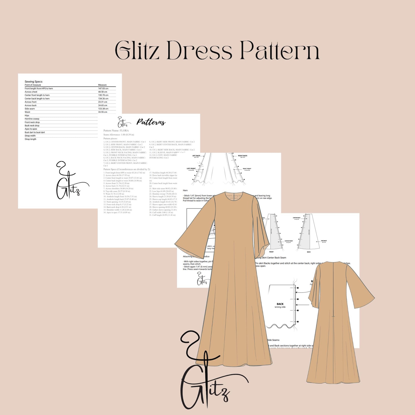 Hijab Maxi Dress Sewing Pattern: Modest Muslim Clothing (PDF Pattern ...