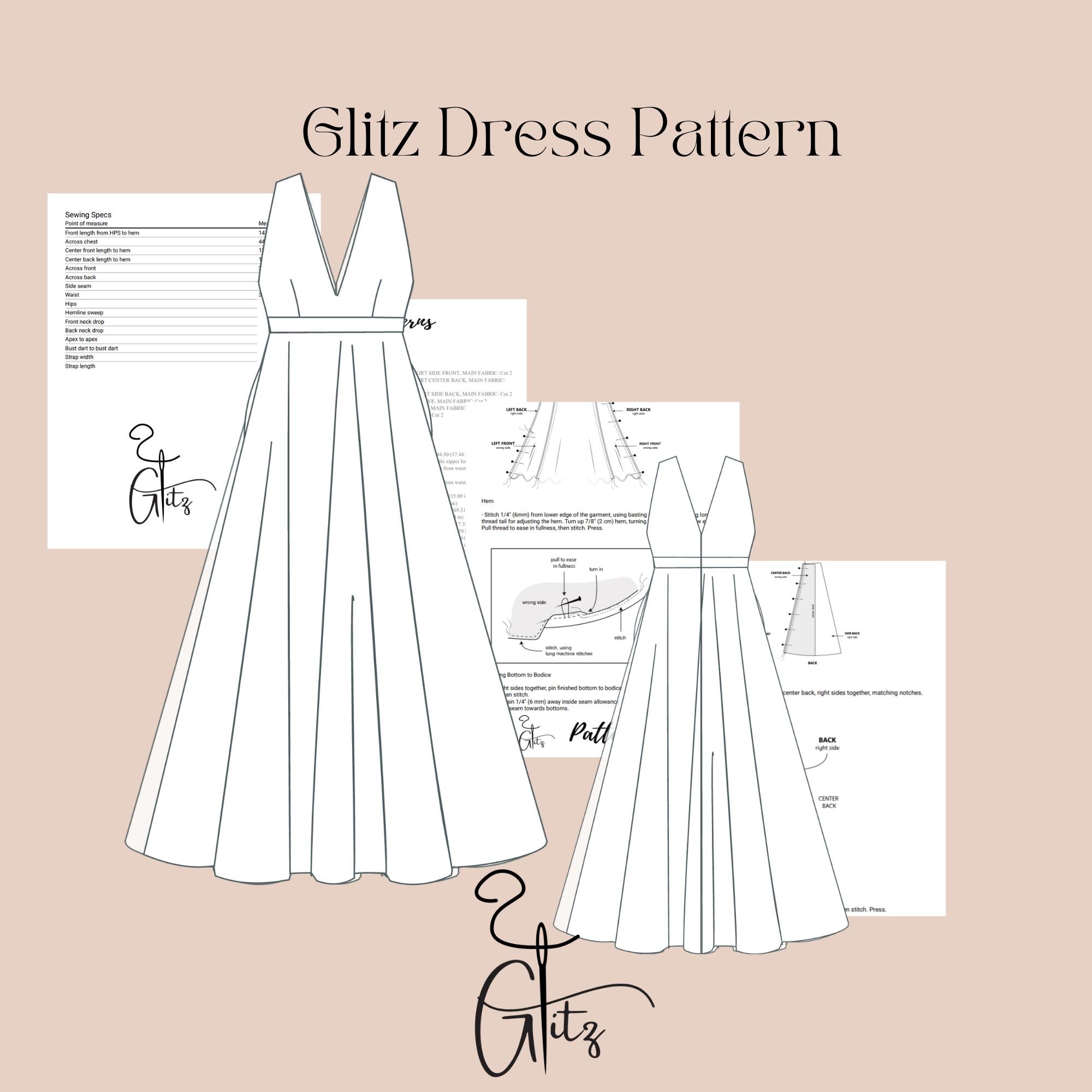 V-neck Maxi Dress Sewing Pattern: Boho Bridal, Ball Gown (PDF Pattern ...