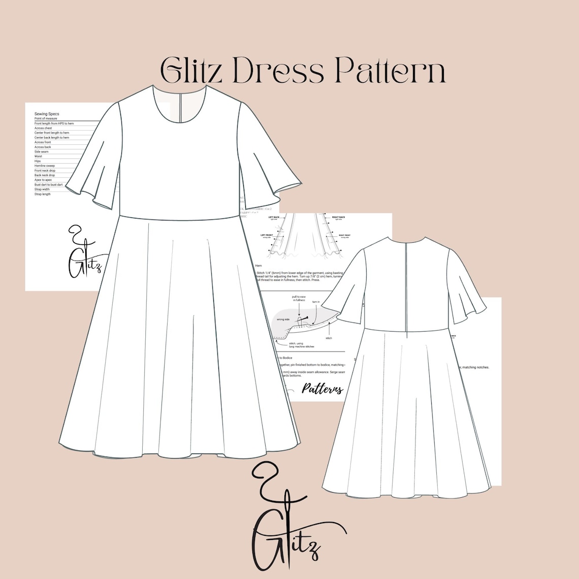 Flower Girl Dress Sewing Pattern, Kids Christening Gown (PDF Pattern ...
