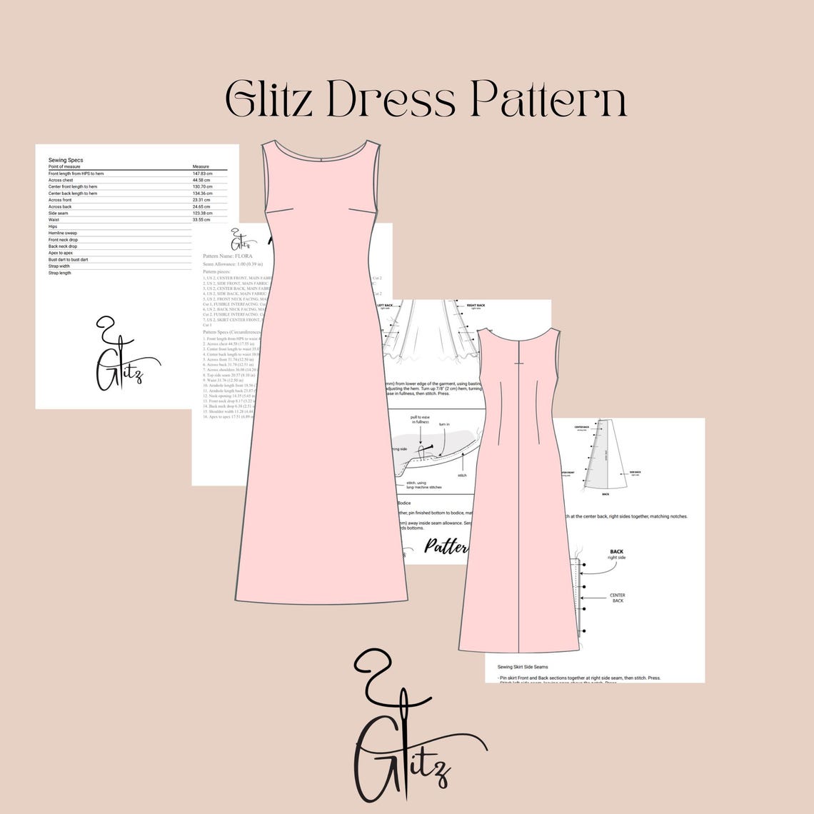 Alia Satin Maxi Evening Dress Sewing Pattern PDF Digital Pattern - Etsy