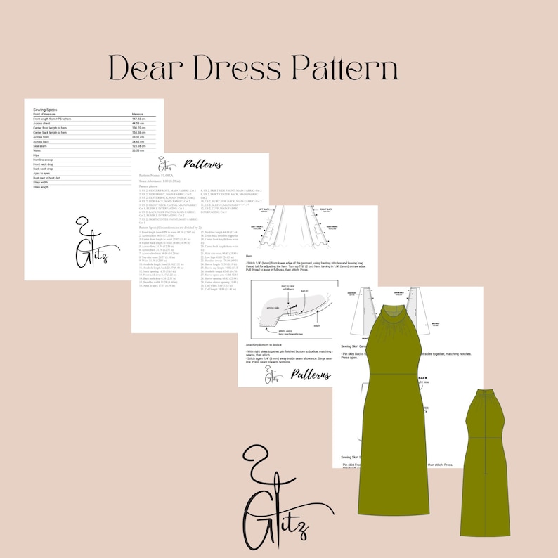 Halter Neck Midi Dress Sewing Pattern, Plus Size (PDF Pattern) - Etsy