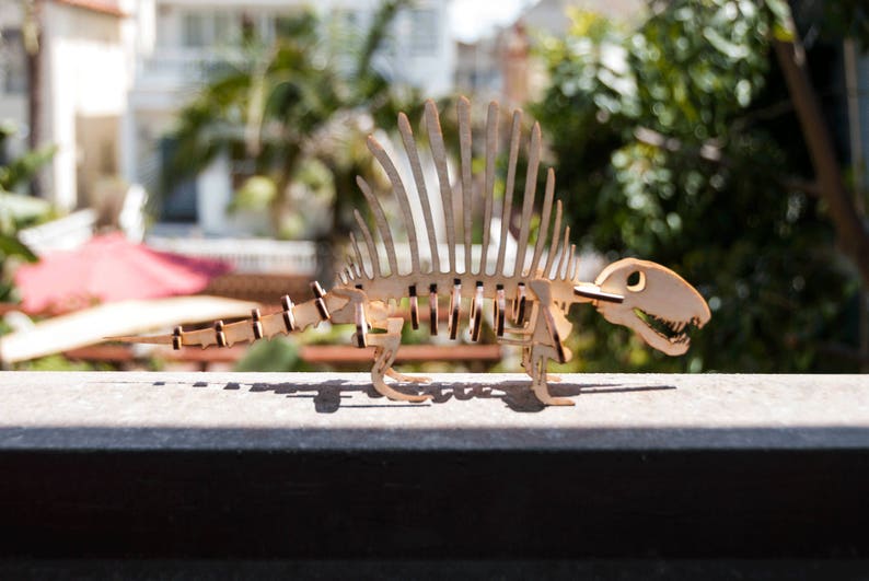 Dimetrodon Skeleton Model / Puzzle - Laser-cut Baltic Birch Dinosaur - Etsy