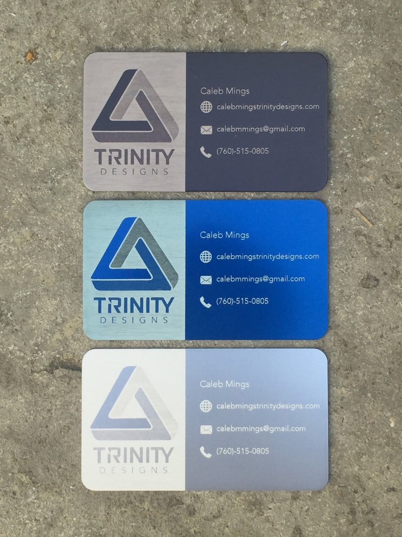 Thin Metal Business Cards Laser Etched With Your Graphics / - Etsy
