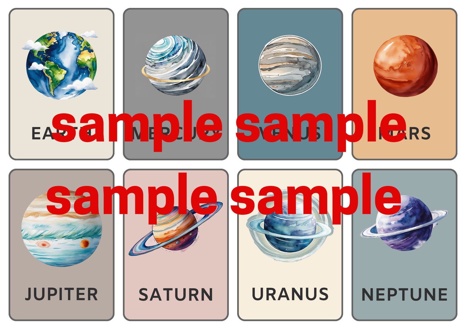 High Quality Planet Flashcards for Homeschool | Celestial Learning ...