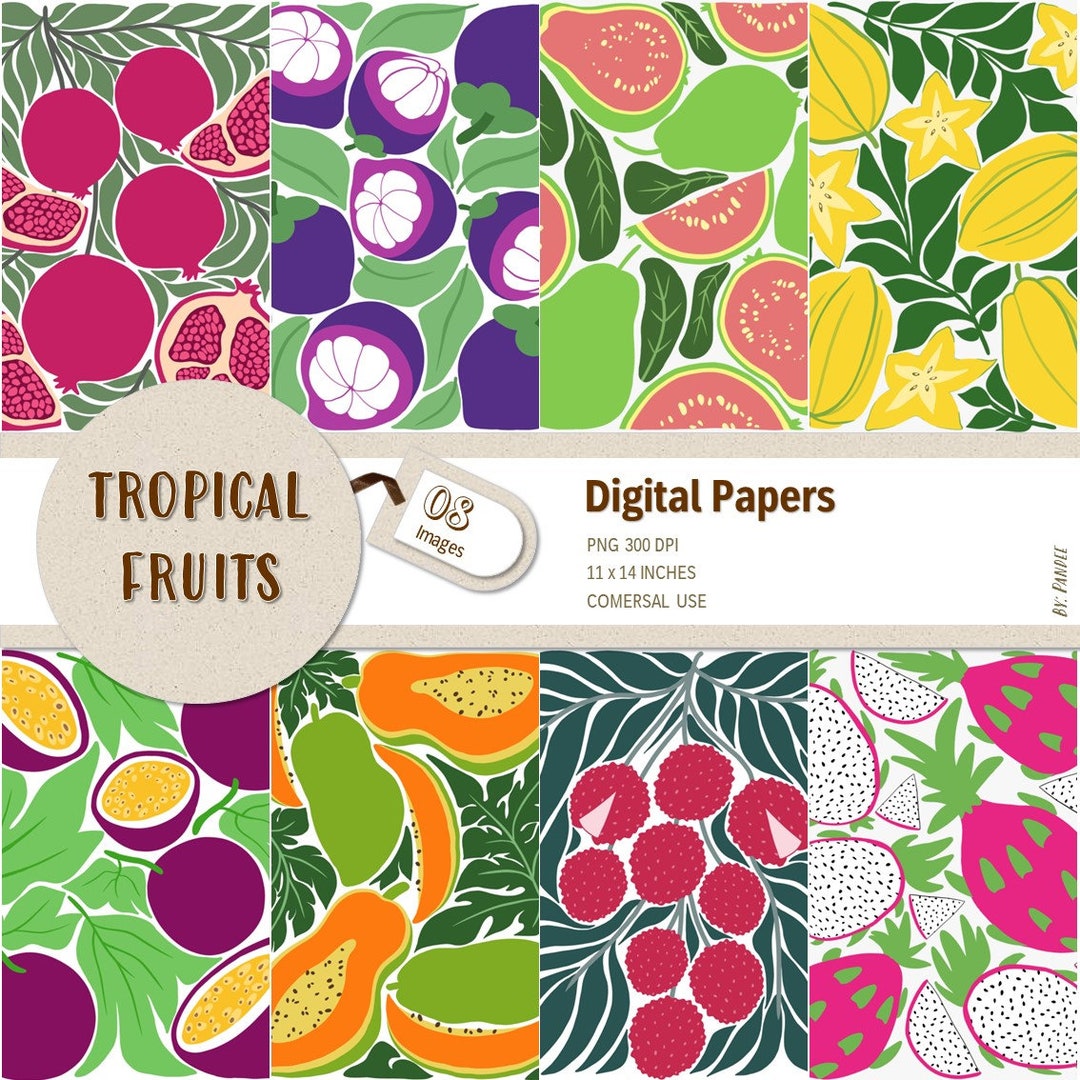 Abstract Fruit, Tropical Fruit Pattern, Colorful Fruit, Fruit Digital ...