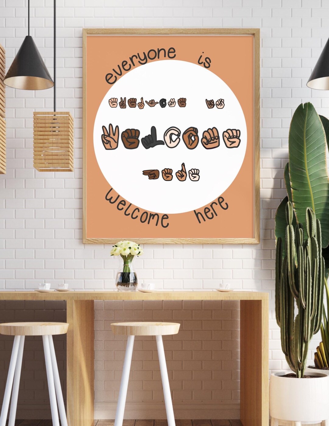 Everyone is Welcome Here ASL Poster - Etsy