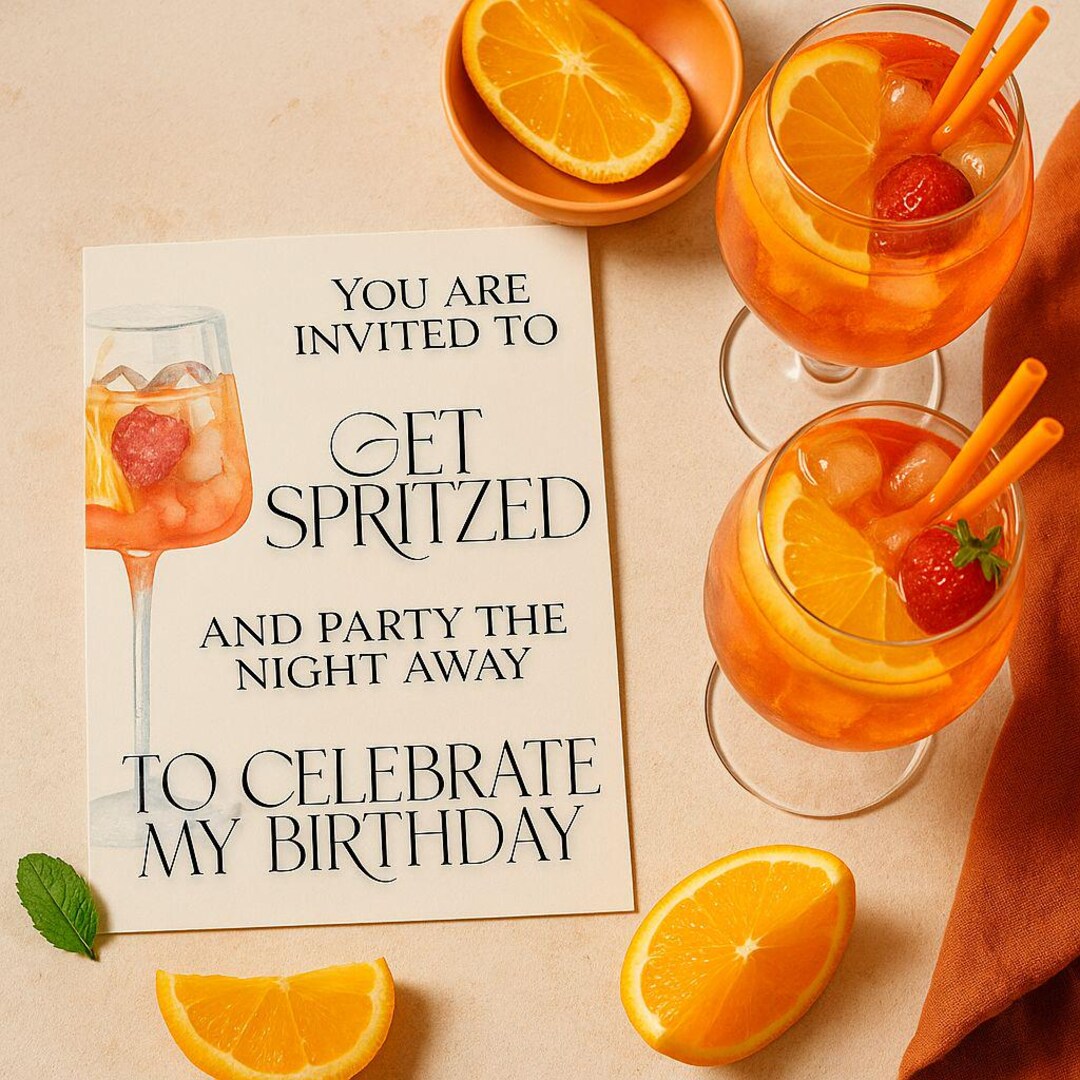 Aperol Birthday Party Invitation - Etsy