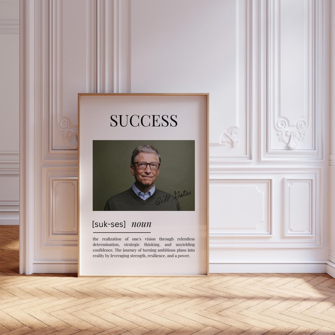 Success Definition Bill Gates Poster Bill Gates Signature, Bill Gates ...